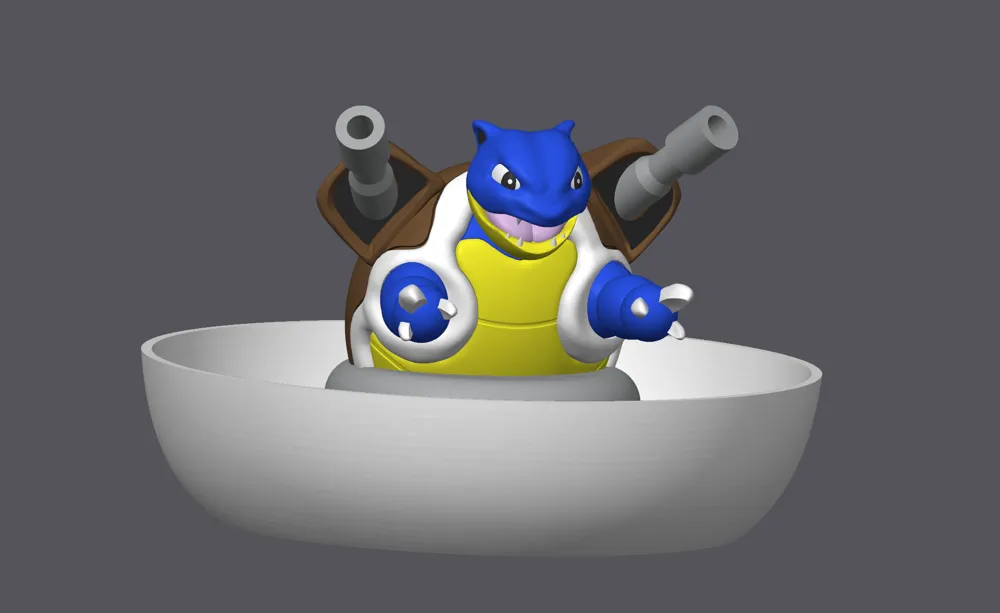 Blastoise water fountain - Free 3D Print Model - MakerWorld