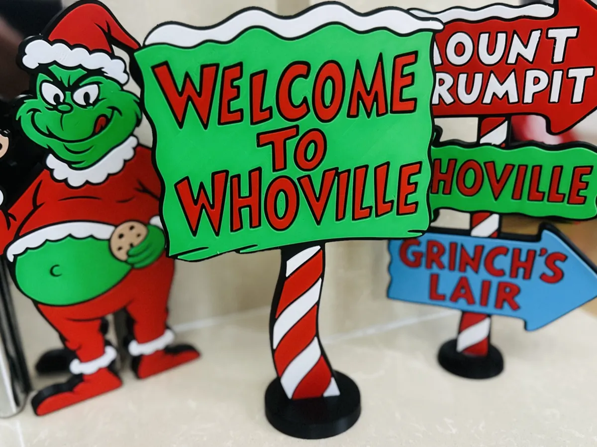 Grinch "Welcome to Whoville" Signpost by XYO MakerWorld: Download Free ...