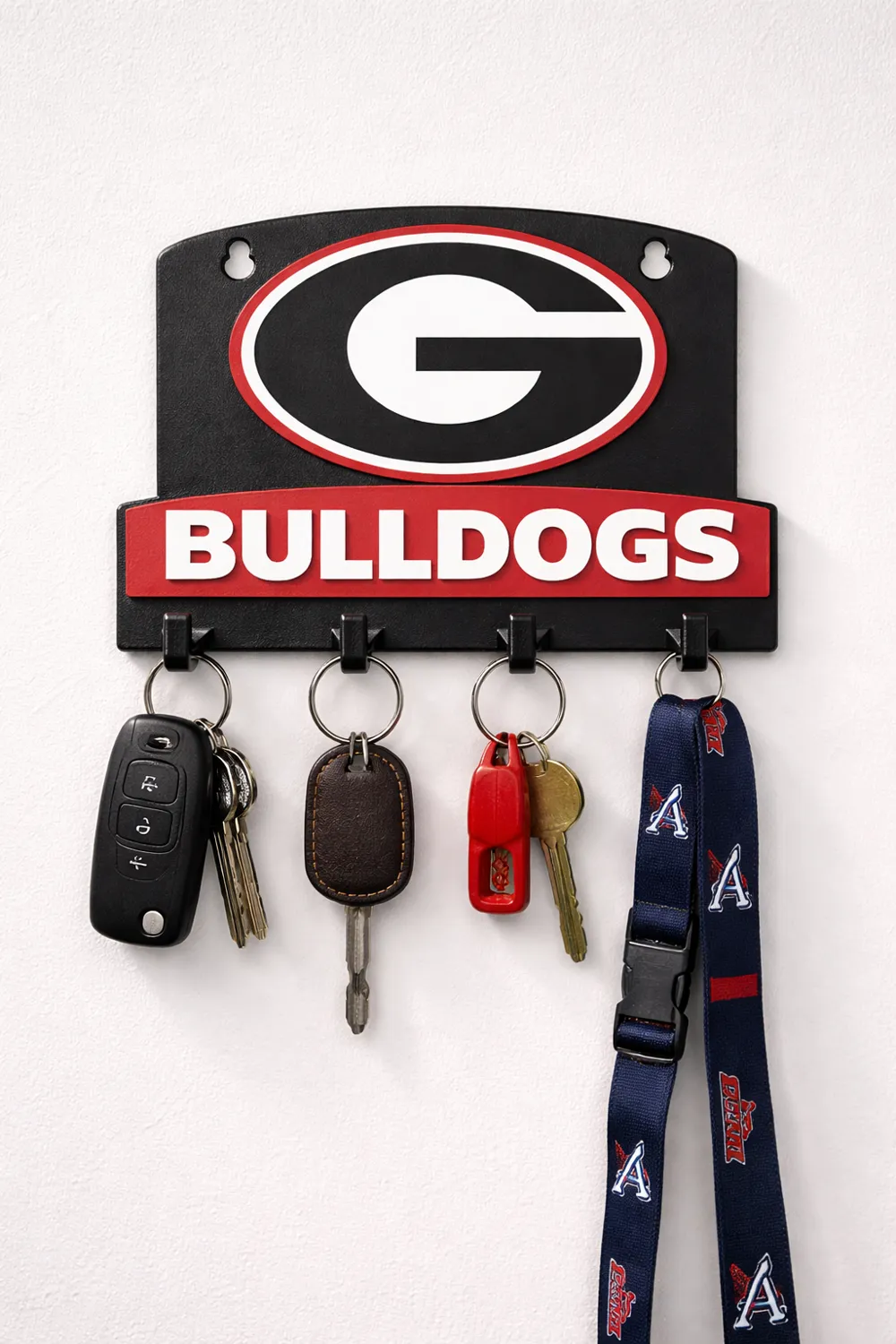 Georgia Bulldogs Key Holder – 4 Hooks – Wall Mount - Free 3D Print ...