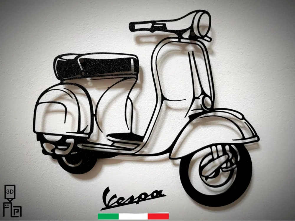 Vespa Piaggio Silhouette wall art by SnailPrintMakerWorld: Download ...