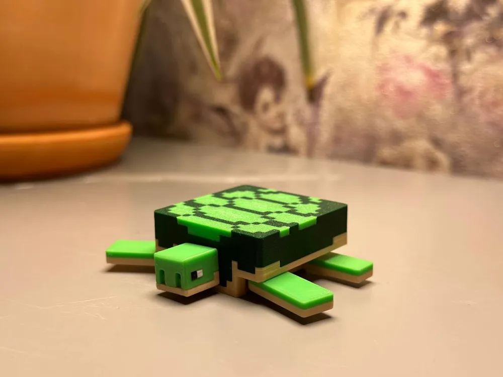 Tortuga articulada de Minecraft por kirimba - MakerWorld