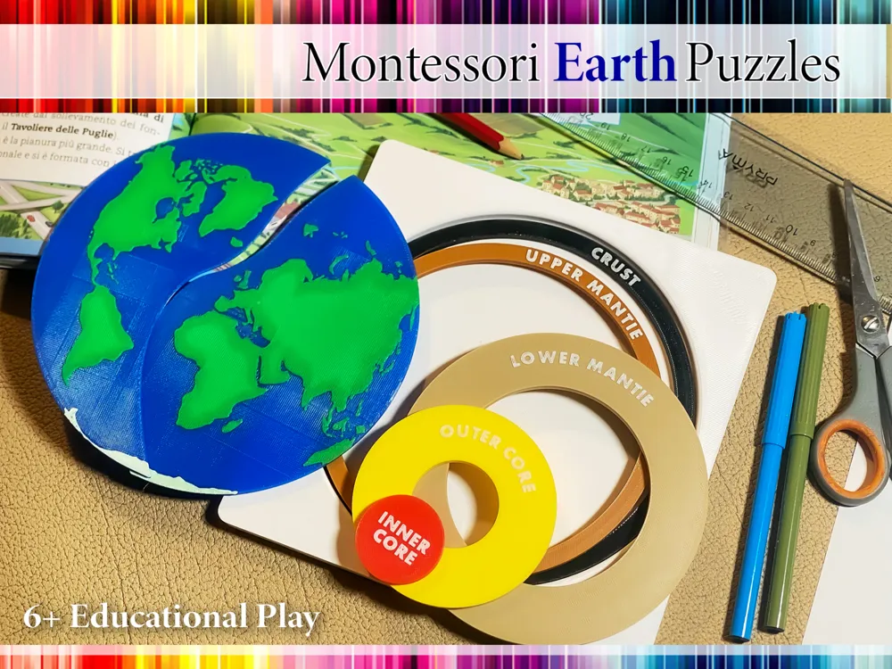 Montessori Earth Puzzles by GENERA 3D MODEL ART - MakerWorld