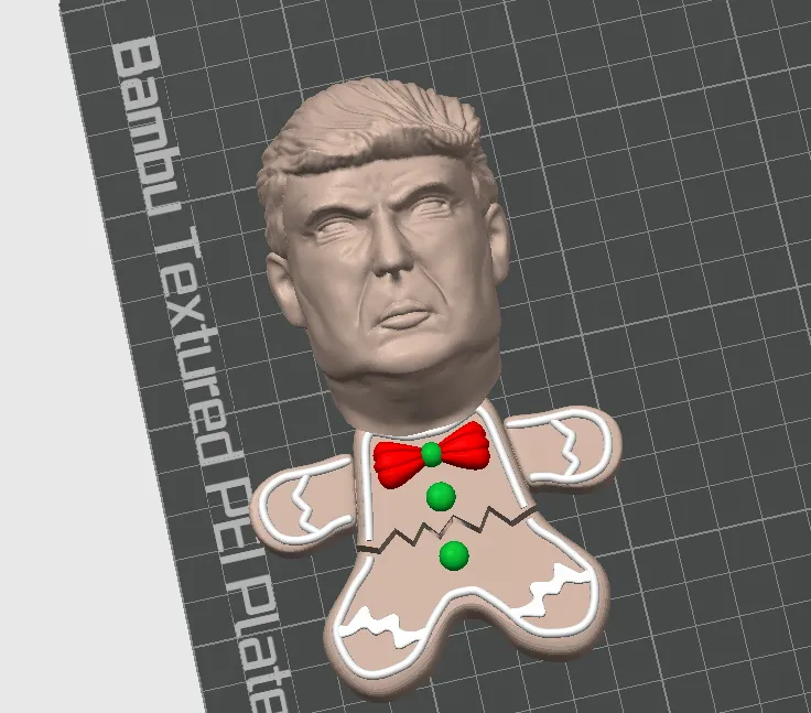 Trump, an articulated gingerbread man, Christmas gingerbread man by ...