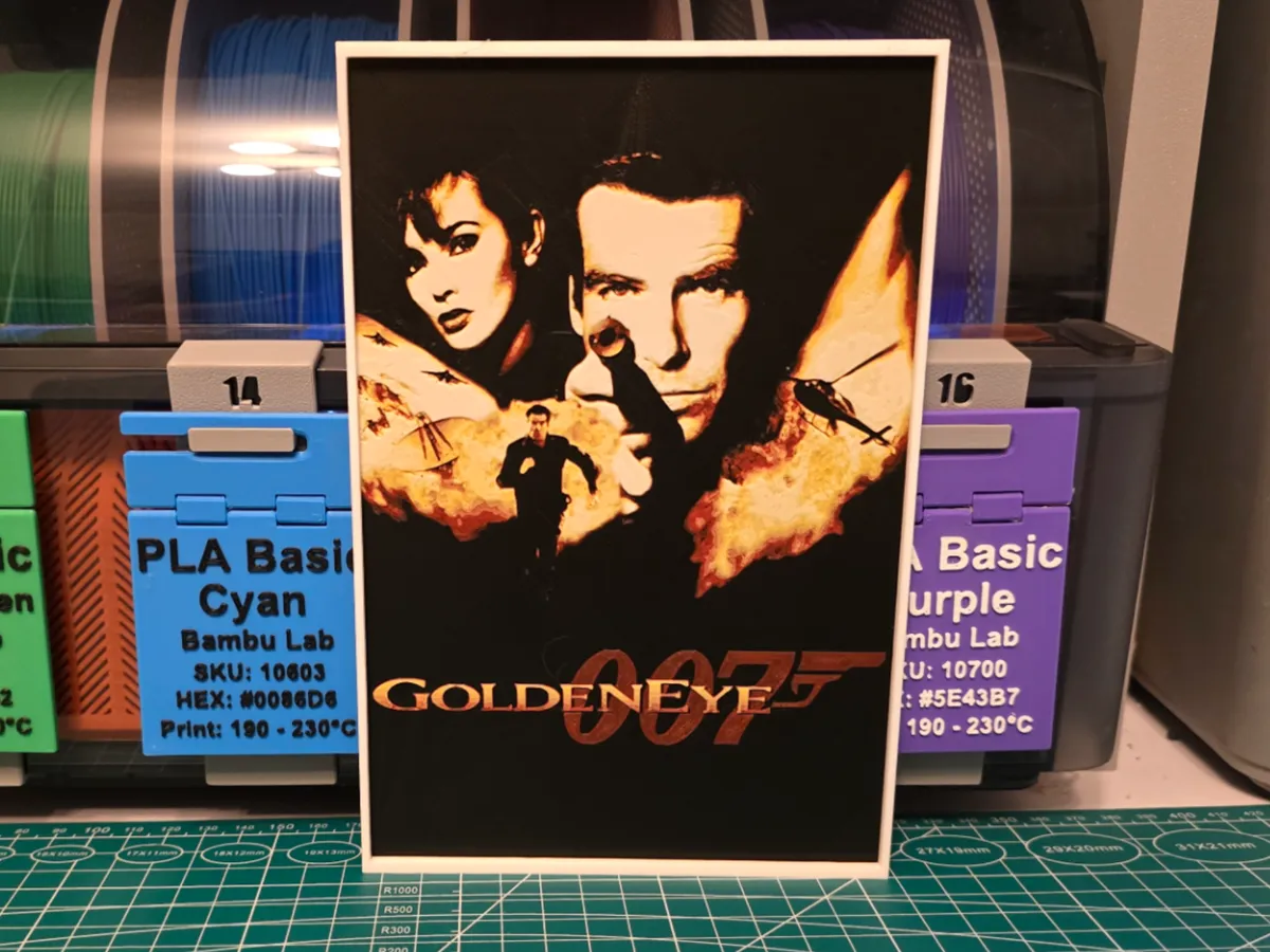GoldenEye 007 Game Poster - Hueforge Art - Free 3D Print Model - MakerWorld