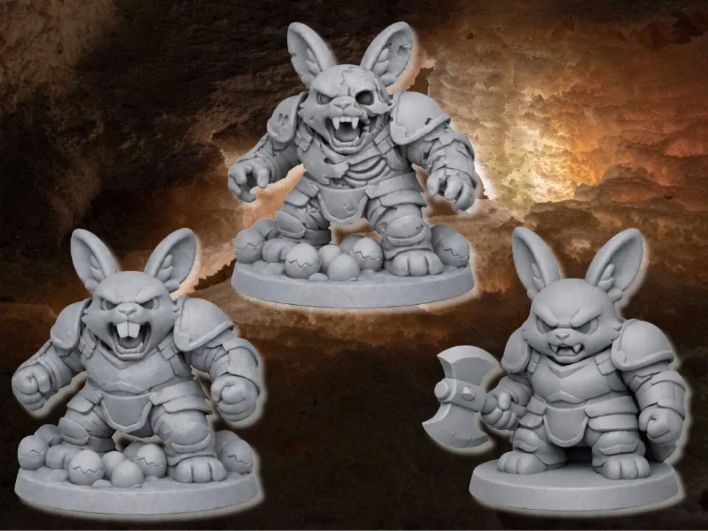 Easter Boss Bunnies – Set 3 Miniature DND BOSS - Free 3D Print Model ...
