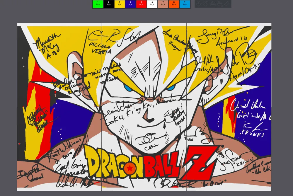 Dragon Ball Z – Mural de Arte de Parede do Goku Autografado - Modelo ...