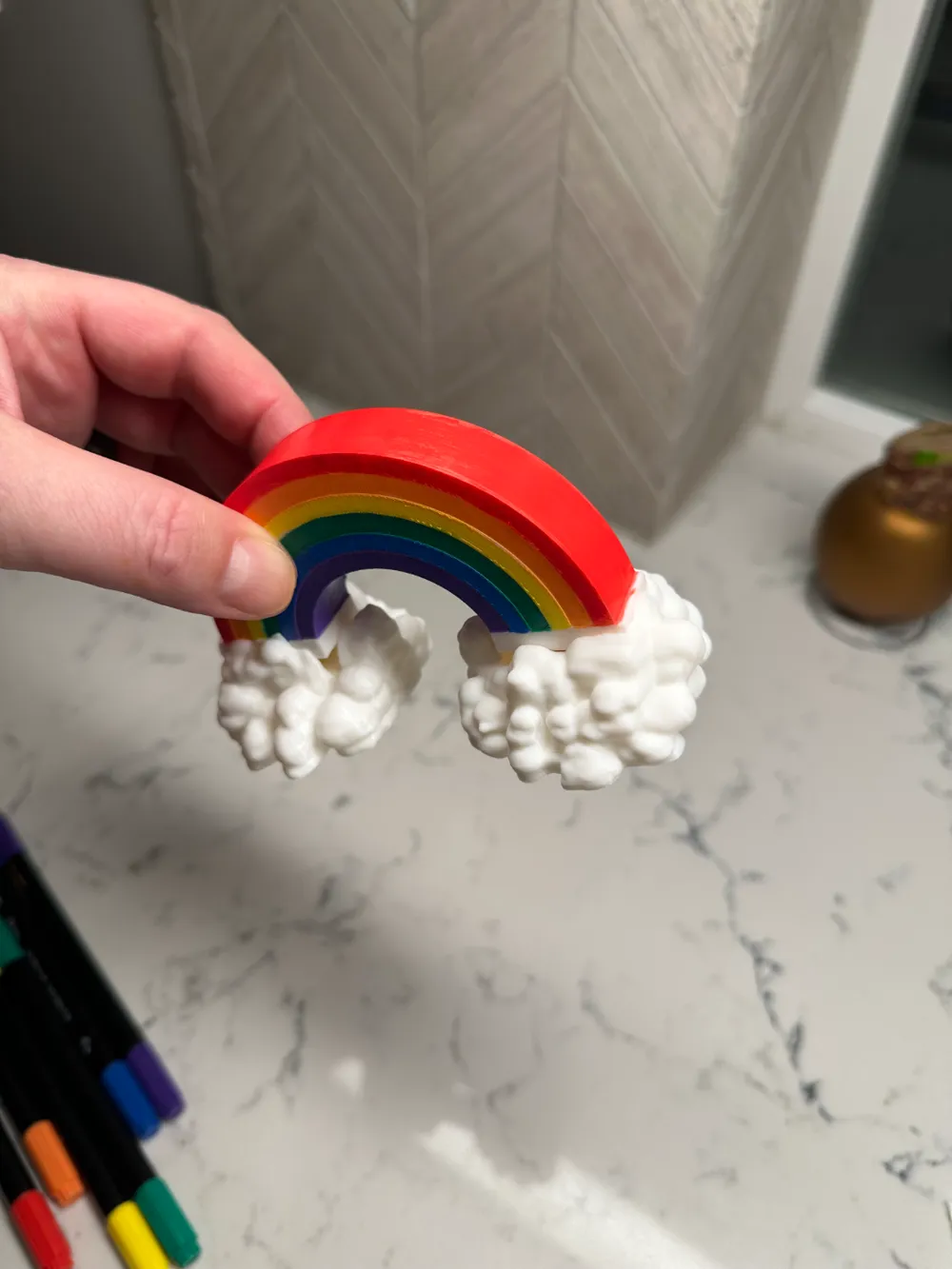 Rainbow in Clouds Dual Keyboard Clicker by IP_YAY - MakerWorld