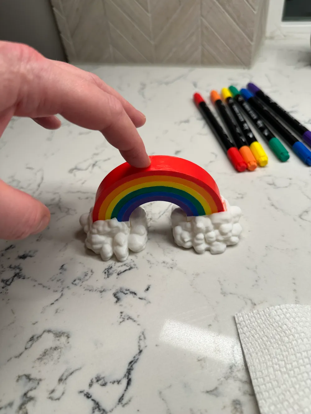 Rainbow in Clouds Dual Keyboard Clicker by IP_YAY - MakerWorld