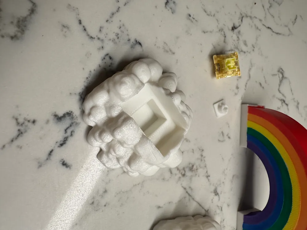 Rainbow in Clouds Dual Keyboard Clicker by IP_YAY - MakerWorld