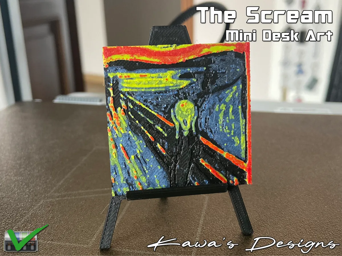 Mini Desk Art The Scream (Edvard Munch) - Free 3D Print Model - MakerWorld
