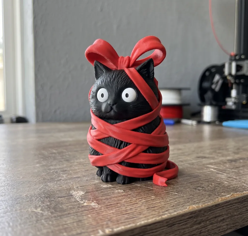 All Tied Up! Mischievous Kitty - Free 3D Print Model - MakerWorld