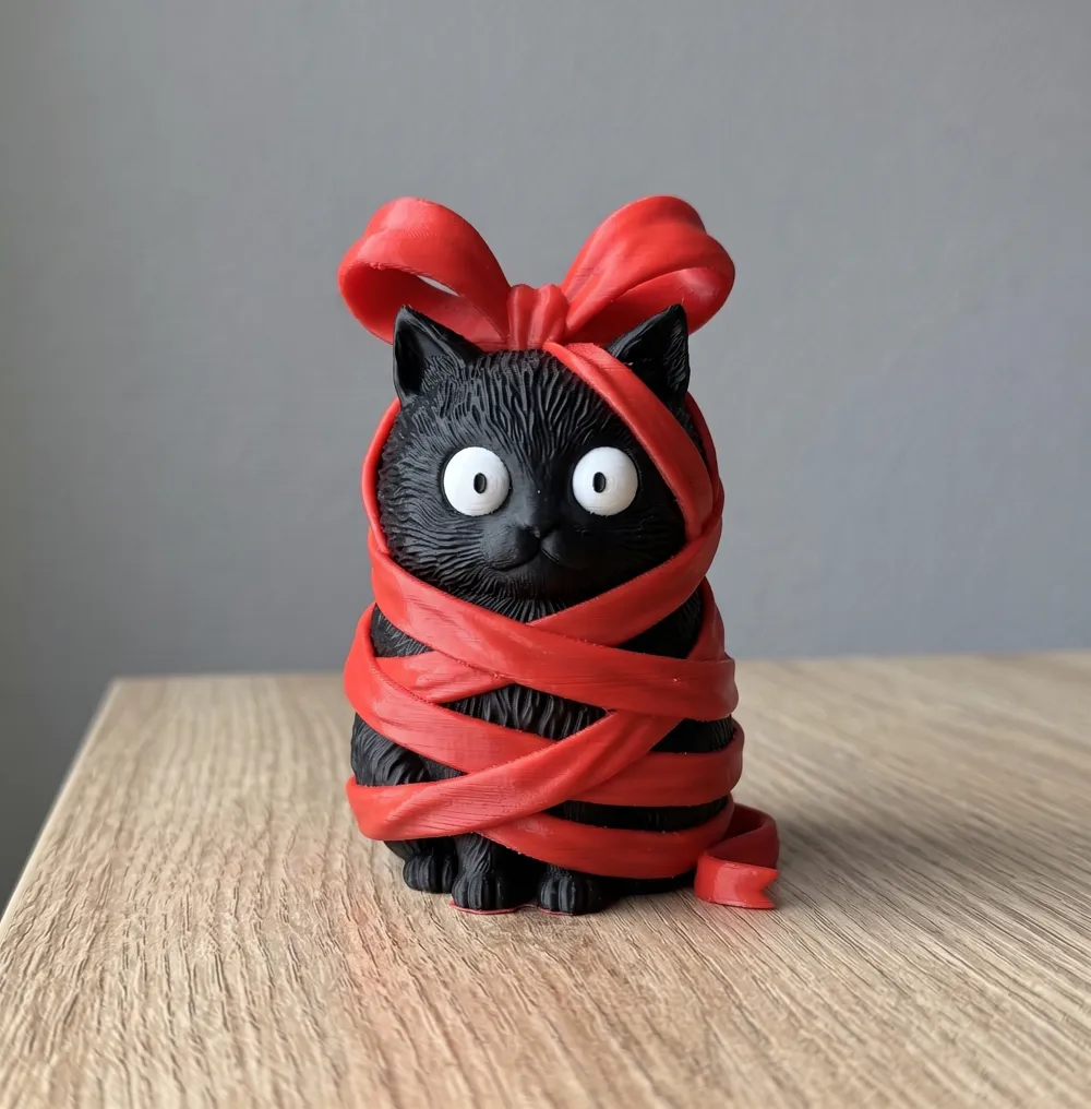 All Tied Up! Mischievous Kitty - Free 3D Print Model - MakerWorld