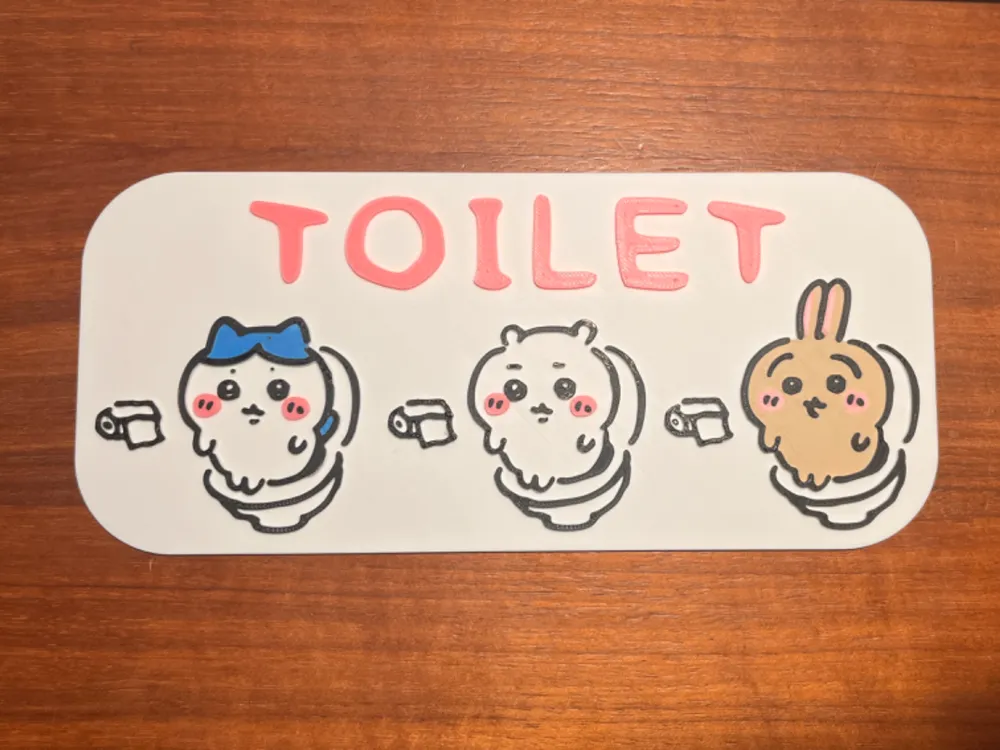 Chiikawa Toilet Sign by Siu Chi MakerWorld: Download Free 3D Models