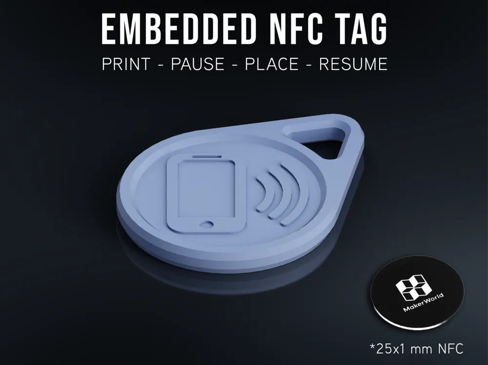 Keychain with Embedded NFC tag by tweakad MakerWorld: Download Free 3D ...