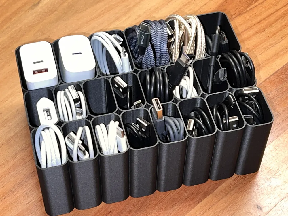 Organizador de Cabo USB Caixa Bandeja iPhone Samsung - Modelo gratuito ...