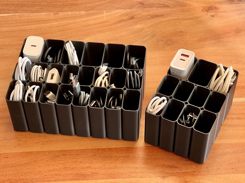 USB cable organizer Box tray IPhone Samsung - Free 3D Print Model ...