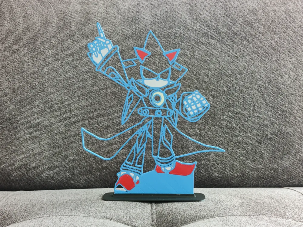 Neo Metal Sonic Line Art by EclipseJTB - MakerWorld