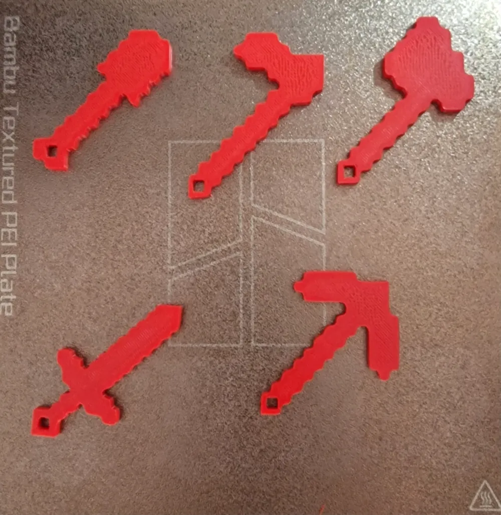Minecraft tools Keychains by Wickieprints - MakerWorld
