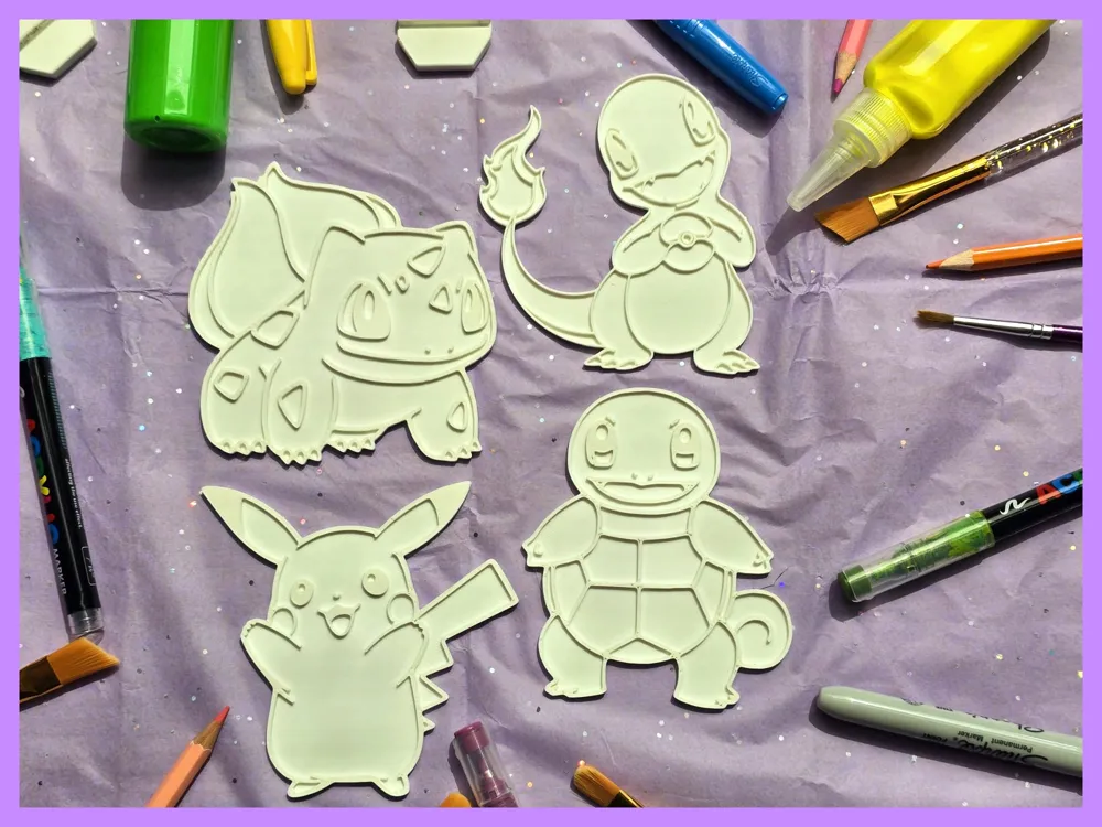 Pokemon Starter Coloring Pika Bulba Char Squirtle by Merilno3D ...