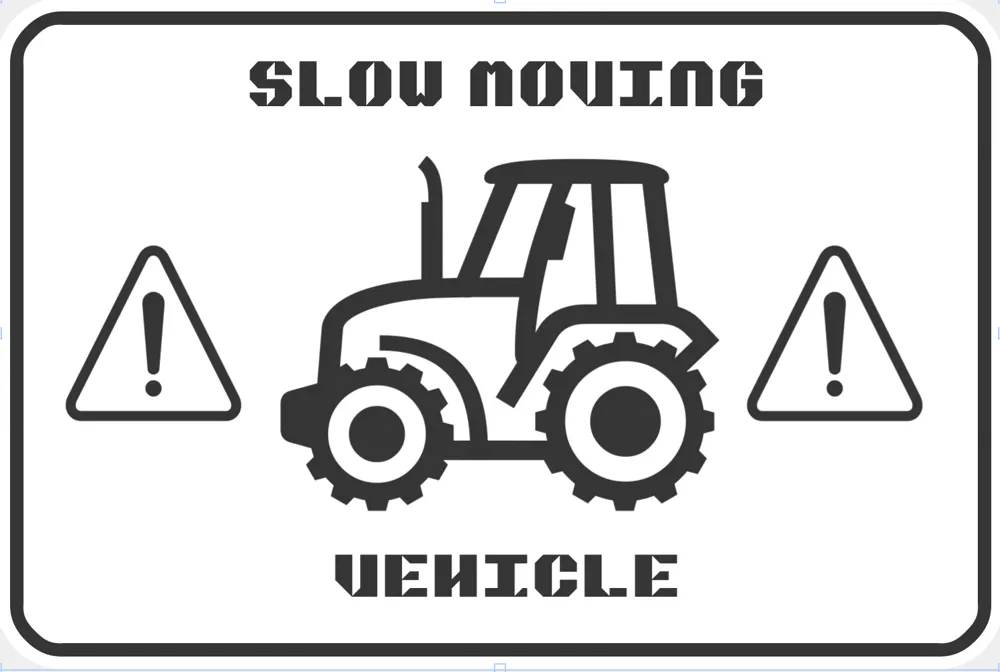 Slow moving vehicle sign - Free 3D Print Model - MakerWorld