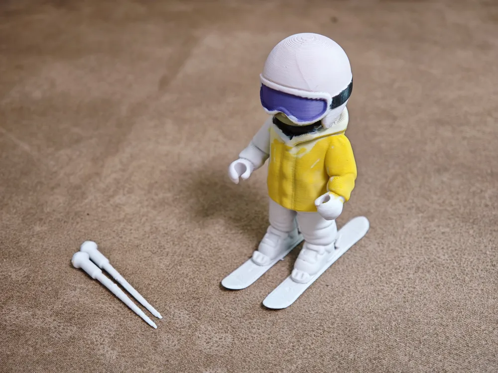 Skier Figure Toy - Free 3D Print Model - MakerWorld