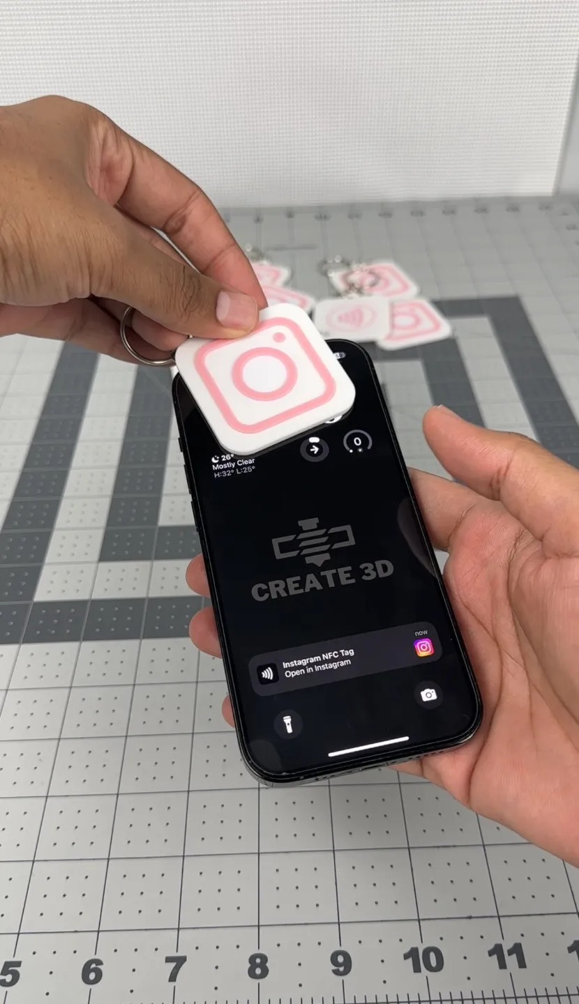 Instagram NFC Keychains - Free 3D Print Model - MakerWorld