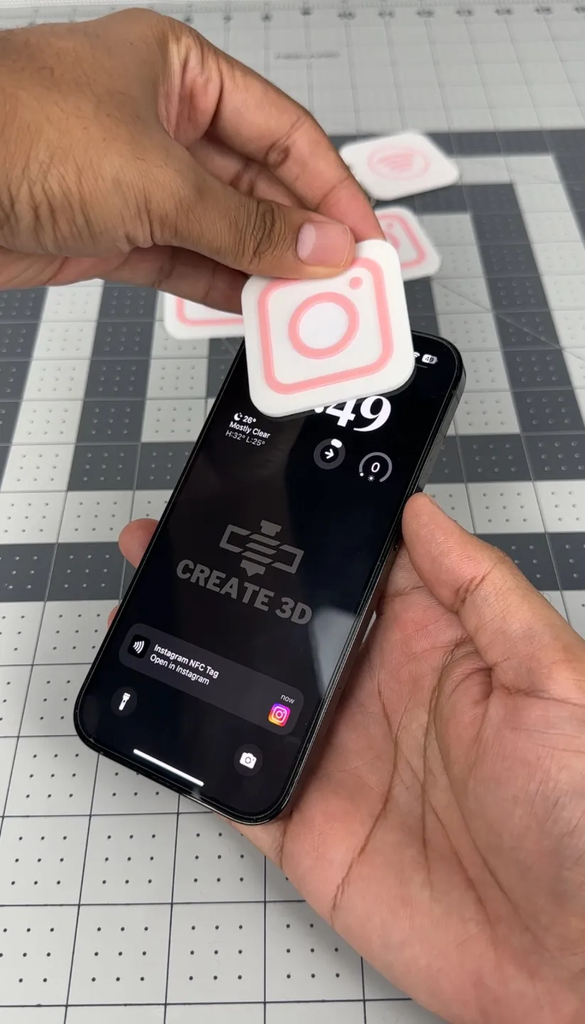 Instagram NFC Keychains by create3d.co MakerWorld: Download Free 3D Models