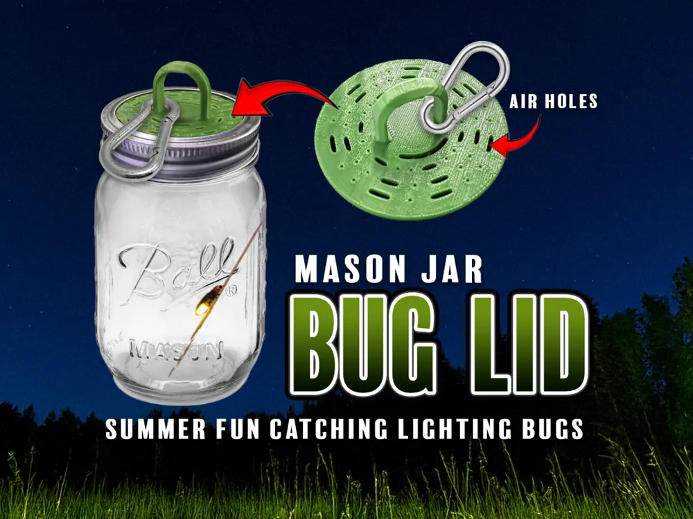 Mason Jar Bug Lid by AskNinjaTom MakerWorld: Download Free 3D Models