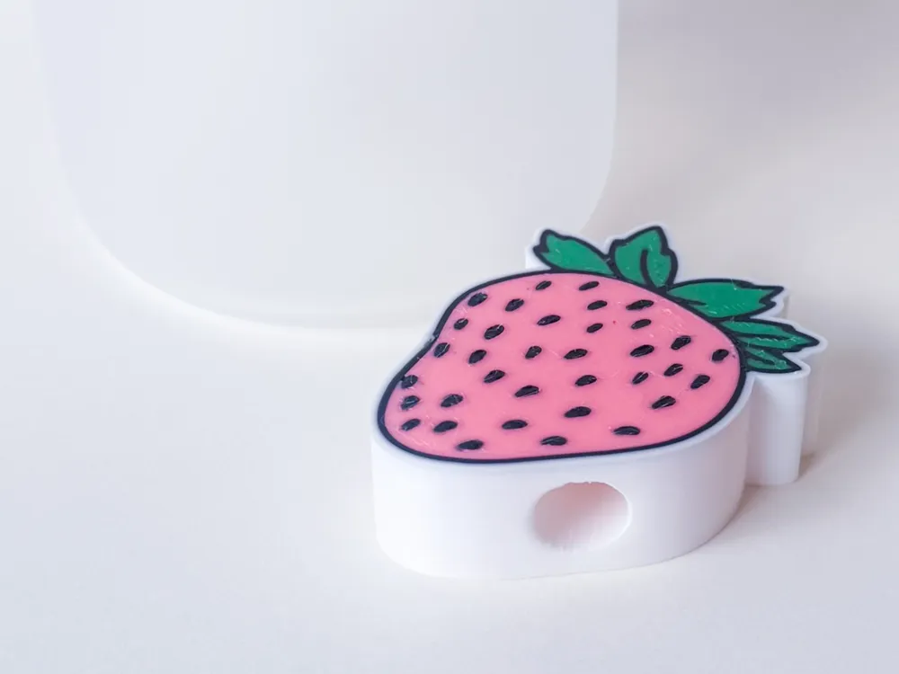 Strawberry Straw Topper - Free 3D Print Model - MakerWorld