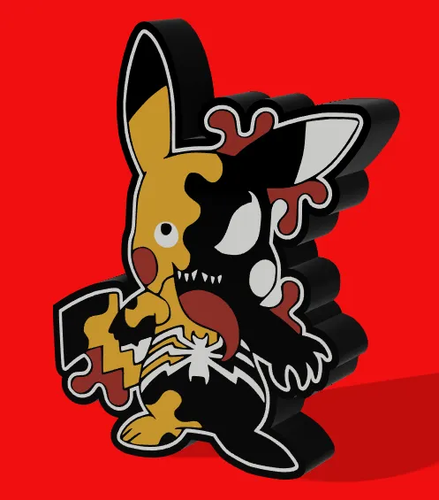 Led Lightbox Pikachu Venomized by LLDJ3D - MakerWorld