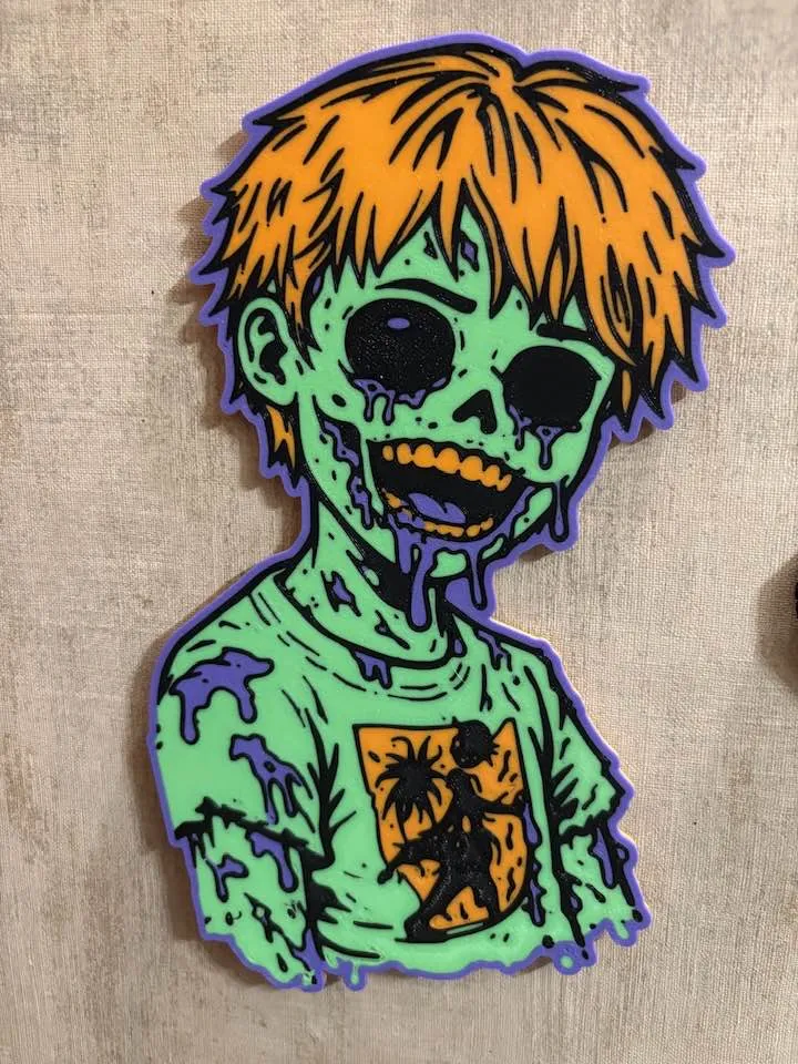 zombie boy wall art - Free 3D Print Model - MakerWorld