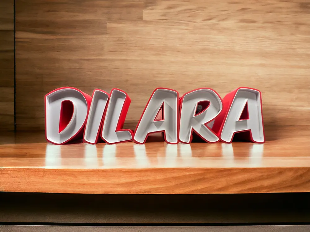 Dilara LED Name Lamp by 3D-Isak MakerWorld: Download Free 3D Models