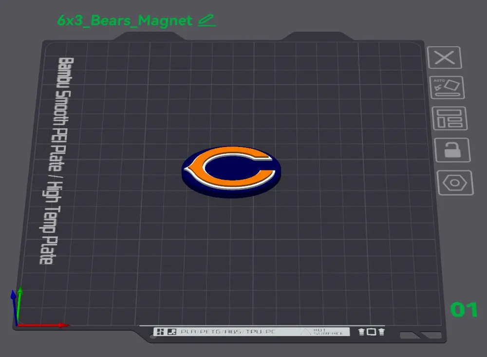 Chicago Bears Logo - Embossed Fridge Magnet by svenson3D MakerWorld ...