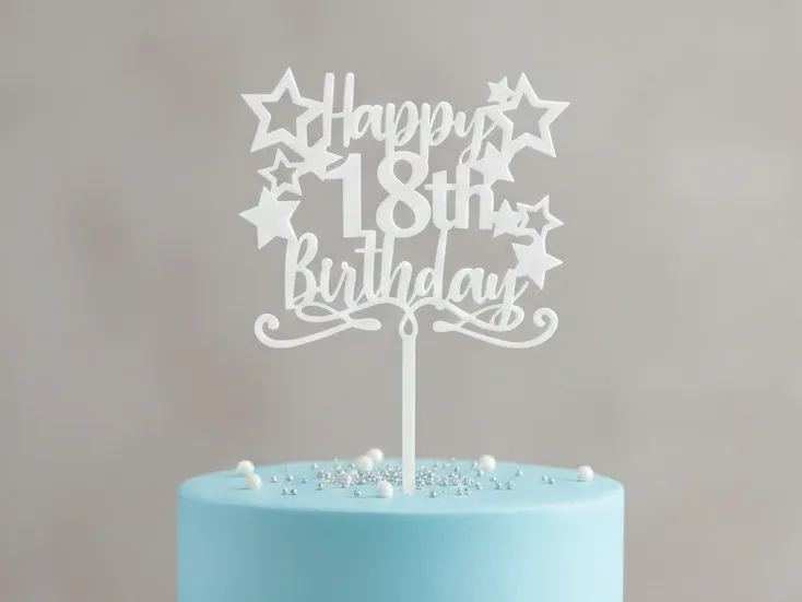 Tortentopper „Happy 18th Birthday“ – Kostenloses 3D-Druckmodell ...