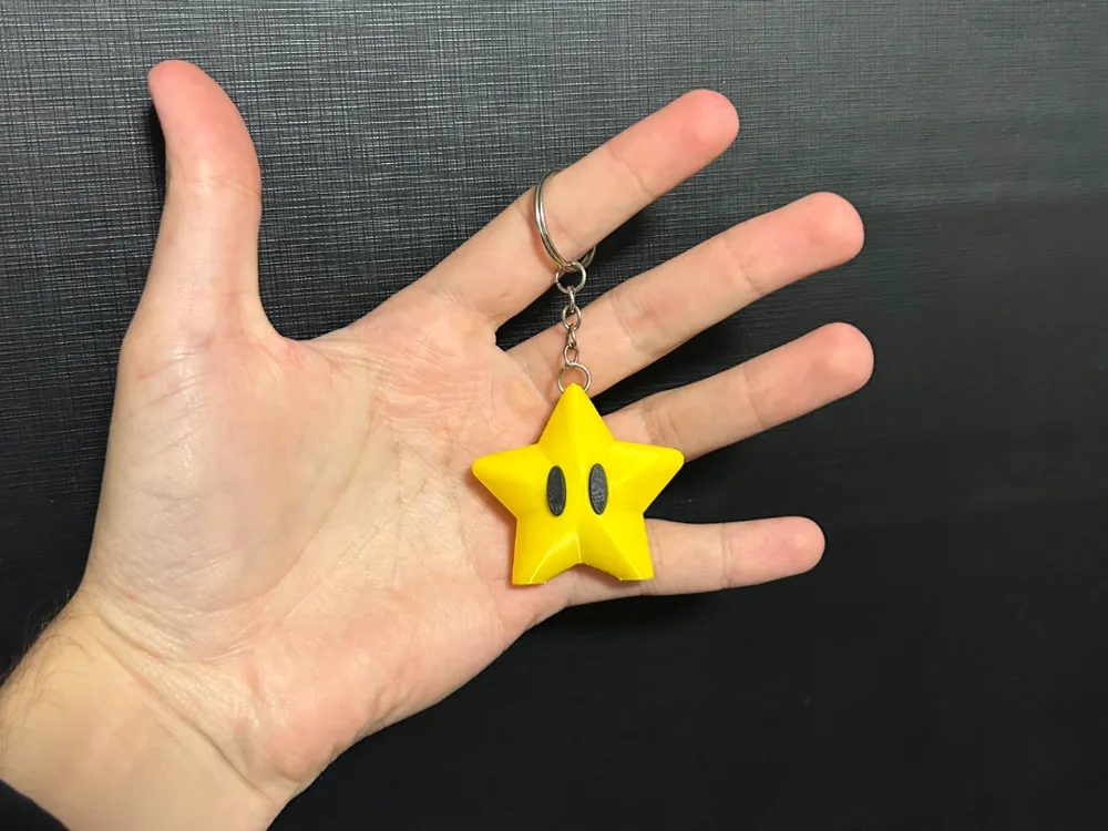Super Mario Bros - Super Star Keychain - Free 3D Print Model - MakerWorld