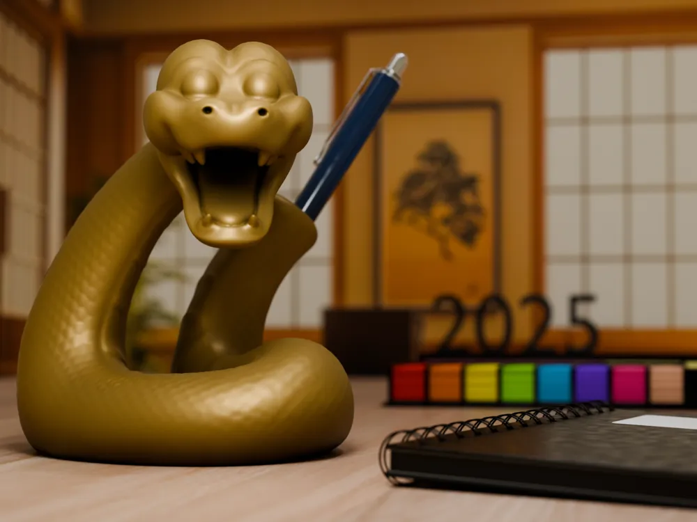 Snake pen holder 2025 by jearbear - MakerWorld