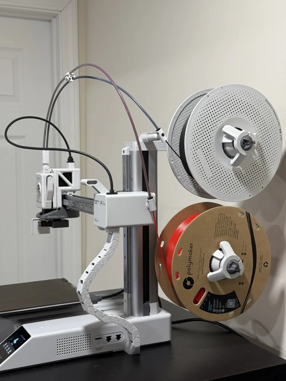 A1 Mini 2nd Spool Holder + Yellow AMS + Small Cap Remixed by Auggie19 ...
