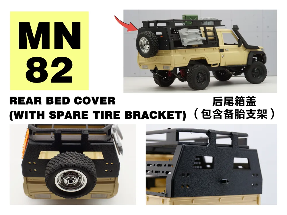 MN82 Rear Bed Cover (with spare tire bracket) - Free 3D Print Model ...