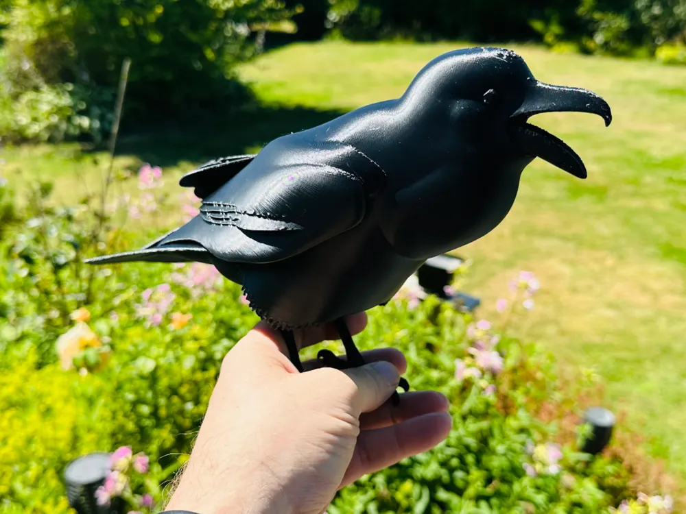 Standing Crow with Open Beak - Free 3D Print Model - MakerWorld
