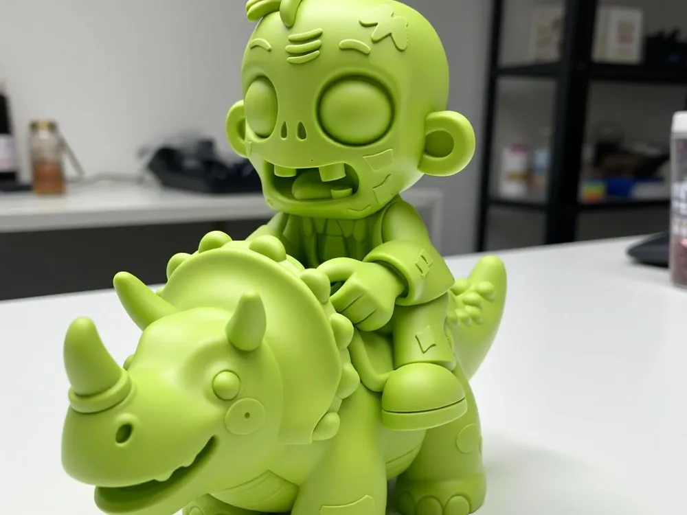 Mini Zombie riding a dinosaur - Free 3D Print Model - MakerWorld