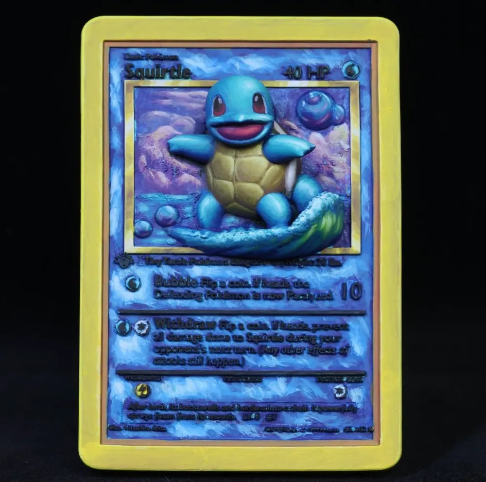 Squirtle 3D Printable Pokémon Card; Pokemon TCG - Free 3D Print Model - MakerWorld