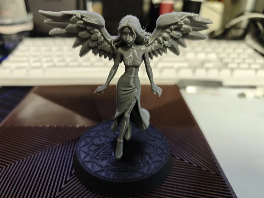 Angel girl in a long dress with wings - Free 3D Print Model - MakerWorld