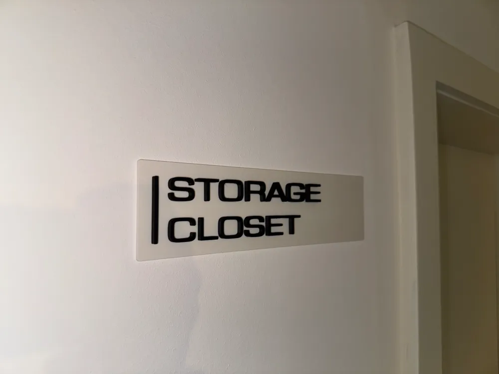 SEVERANCE SIGN - STORAGE CLOSET by JS 3D printingMakerWorld: Download ...