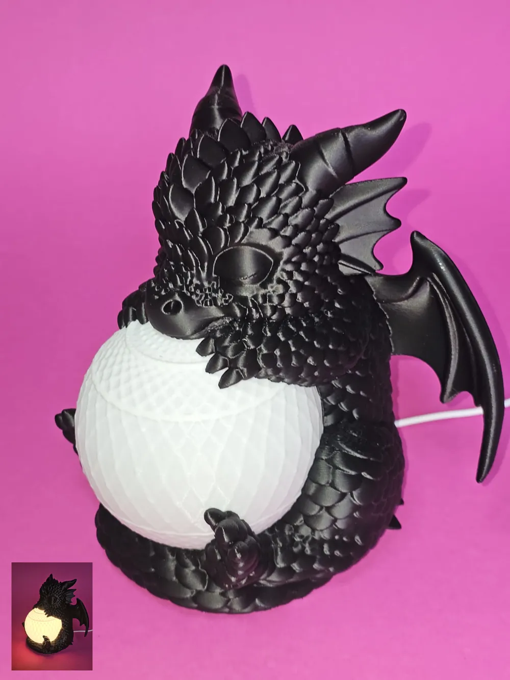 Sleeping Baby Dragon Night Light - Free 3D Print Model - MakerWorld