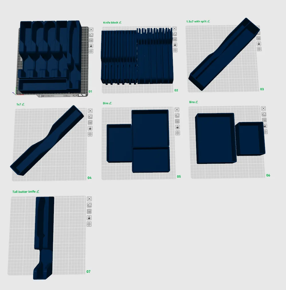 Gridfinity Silverware Drawer Organizer - Free 3D Print Model - MakerWorld