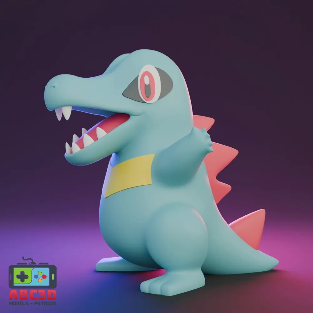 Totodile Model Starting Pokemon; Split and Full by ABC3D - MakerWorld