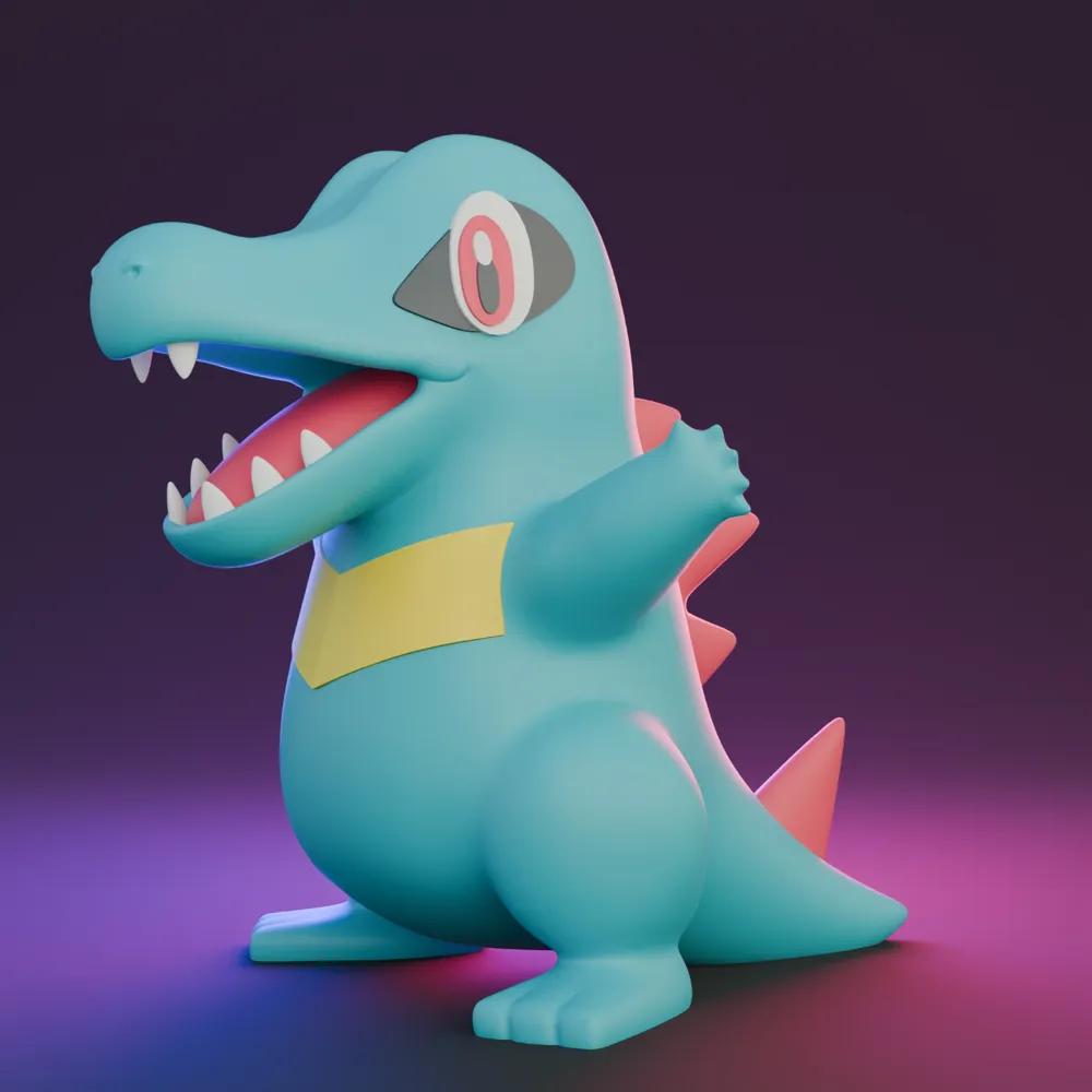 小锯鳄模型，初始宝可梦；分体和完整版 来自 ABC3D Models MakerWorld：免费下载 3D 模型