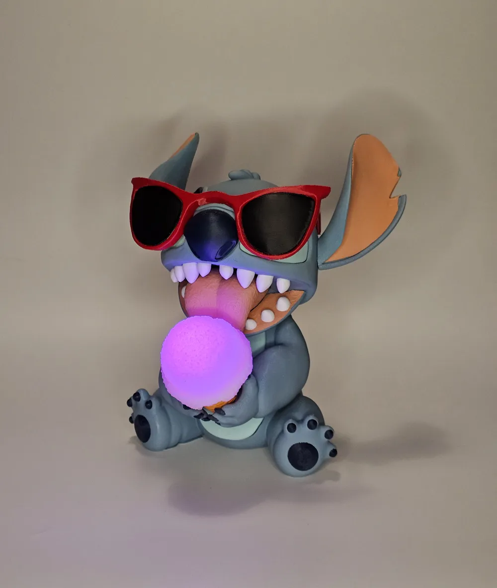 Fanart de Stitch: Lámpara de helado por MiX&BitS MakerWorld: Descarga Modelos 3D Gratuitos