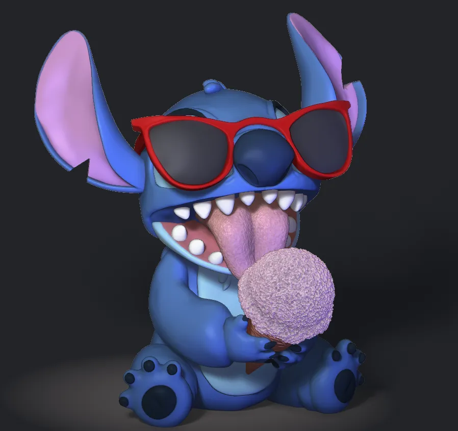 Stitch fanart ice cream lamp by MiX&BitS MakerWorld: Download Free 3D Models