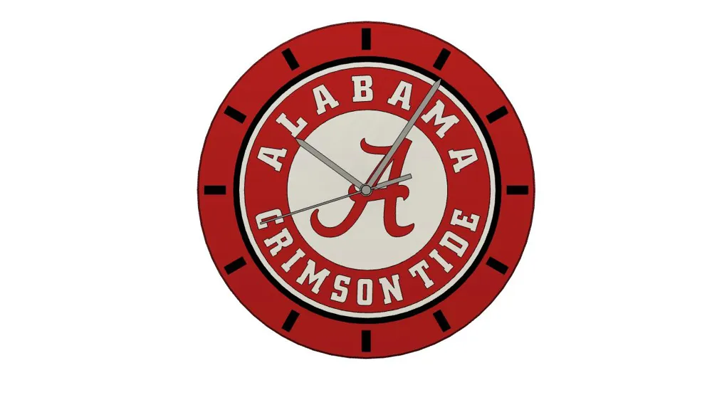 Alabama Crimson Tide Logo Clock by Scubafan - MakerWorld